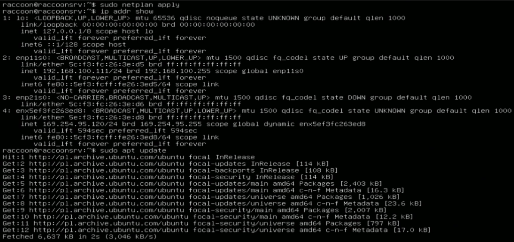 Serwer Ubuntu - Podstawowa konfiguracja (statyczny adres IP, połączenie SSH) - StrefaLinux.pl